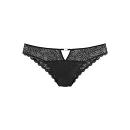 Lascana Damen String, Gr. 40, schwarz, Microtouch, Obermaterial: 87% Polyamid, 13% Elasthan, Unterhosen, rundherum besetzt mit feinen Kristallsteinen