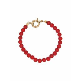 Gemshine Bracelet 'ROTER JADE' female Gold size One Size