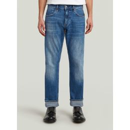G-Star Raw 5-Pocket-Jeans G-STAR "Mosa Straight Selvedge Jeans", Herren, Gr. 26, L&auml;nge 32, dandy, Obermaterial: 99% Baumwolle, 1% Elasthan, Jeans 5-Pocket-Jeans