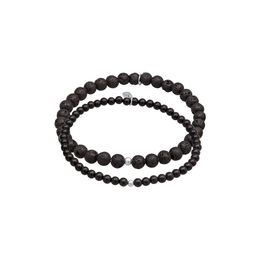 Kuzzoi Armband-Set 'Onyx' Herren Gr&ouml;&szlig;e 19 schwarz / silber