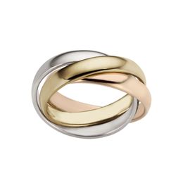 Firetti Damen Goldring "Schmuck Geschenk Gold 585, Tricolor-Optik, massiv", 18, Gelbgold 585 Ros&eacute;gold 585 Wei&szlig;gold 585, 9mm, rosa, Gelbgold 585,