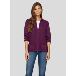 Rabe Damen Strickjacke, lila, Gr. 40, unifarben, Obermaterial: 50% Baumwolle, 50% Polyacryl, Strickjacken, mit Rei&szlig;verschluss und Stehkragen
