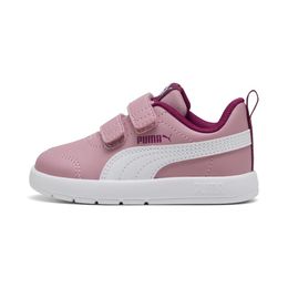 Puma Sneaker 'Courtflex V3' Jungen Gr&ouml;&szlig;e 21 eosin / weinrot / wei&szlig;