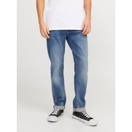 Jack & Jones JACK & JONES Herren Slim-fit-Jeans "JJITIM mit Waschung und praktischen Taschen", blau, Gr. 31, Denim/Jeans, Obermaterial: 85% Baumwolle, 13%