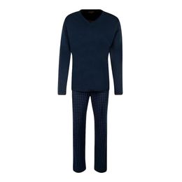 uncover by Schiesser Long Pajamas male Blue size 50
