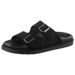 VERBENAS Damen Pantolette "Capri Serraje", Gr. 41, schwarz, Leder, Schuhe, Sommerschuh, Schlappen, Hausschuh, Urlaubschuh aus feinem Leder