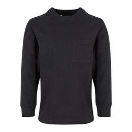 Longsleeve Urban Classics "Urban Classics Herren Boys Heavy Oversized Pocket Longsleeve", M&auml;dchen, Gr. 134/140, schwarz, 100% Baumwolle, unifarben, oversize, Rundhals, Shirts