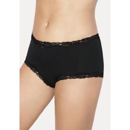 Vivance Damen Panty, Gr. 32, schwarz, Single Jersey, Obermaterial: 95% Baumwolle, 5% Elasthan. Spitze: 90% Polyamid, 10% Elasthan, unifarben,