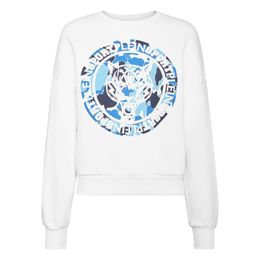 Plein Sport Sweatshirt 'Carbon Tiger' Damen Gr&ouml;&szlig;e 5XL blau / kobaltblau / dunkelblau / wei&szlig;