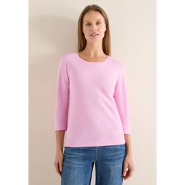 Cecil Damen Rundhalsshirtlight blush rose, Gr. XL, unifarben, Web, 100% Baumwolle, Shirts, aus reiner Baumwolle