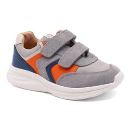 bisgaard Damen Sneaker "yuki Weite: normal", Gr. 33, grau, Leder, Textil, colorblocking, Schuhe, Freizeitschuh mit Lederfutter, Gr&ouml;&szlig;enschablone zum