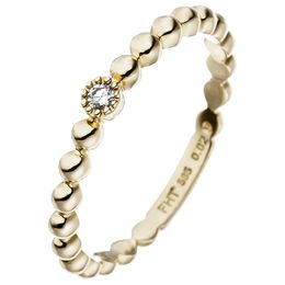 Jobo Damen Diamantring, 56, SI = kleine Einschl&uuml;sse, Diamanten Gelbgold 585, gelb, Diamanten, Gelbgold 585, Fingerringe, 585 Gold mit Diamant 0,02 ct.
