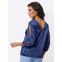 CR&Eacute;ATION L CREATION L Damen Schlupfbluse, blau, Gr. 40, unifarben, 100% Polyester, Blusen