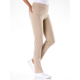 Bequeme Jeans Classic Basics, Damen, Gr. 22, Kurzgr&ouml;&szlig;en, beige, 81% Baumwolle, 17% Polyester, 2% Elasthan, unifarben, lang, Jeans