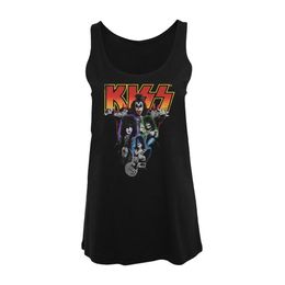 F4NT4STIC Shirt 'Kiss Rock Band Neon' female Black size L