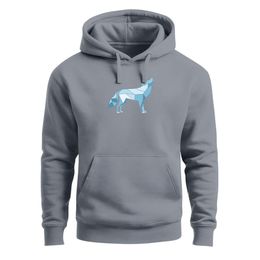 Neverless Sweatshirt 'Polygon Wolf Blau' male Grey size L