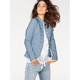 Heine Damen Jerseyblazer "Jersey-Blazer", blau, Gr. 44, 95% Baumwolle, 5% Elasthan, Blazer
