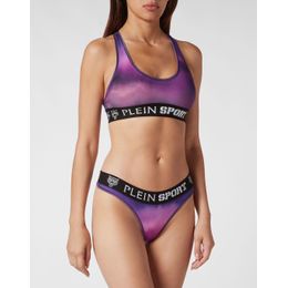 Plein Sport Damen Set: Soft-BH "Optical", Gr. L, lila, Obermaterial: 95% Baumwolle, 5% Elasthan, BH-Sets