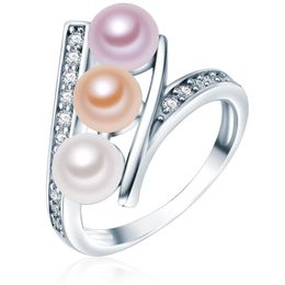 Valero Pearls Ring Damen Gr&ouml;&szlig;e 52 apricot / altrosa / silber