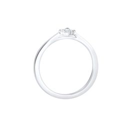 Elli DIAMONDS Damen Verlobungsring "Diamant (0.08 ct.) Verlobung Klassik 925 Silber", 56mm, 0,06 P1 = bei 10-facher Vergr&ouml;&szlig;erung erkennbare