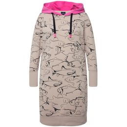 LAURAS&Oslash;N Kleid Damen Gr&ouml;&szlig;e 38 beige / pink / schwarz Winterkleid