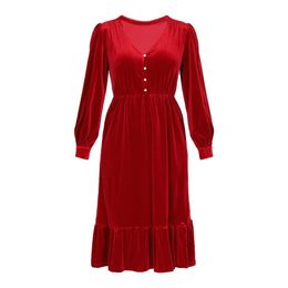 NAEMI Kleid Damen Gr&ouml;&szlig;e 40 t&uuml;rkis / kirschrot Winterkleid