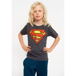 logoshirt M&auml;dchen T-Shirt "DC Comics &ndash; Superman", blau, Gr. 92, unifarben, 100% Baumwolle, Shirts, mit lizenziertem Print