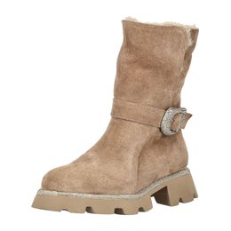 Alma en Pena Damen Stiefelette "Alma en Pena Stiefelette Veloursleder", Gr. 41hellbeige, Veloursleder, Schuhe
