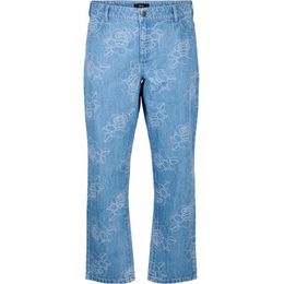 ZIZZI Jeans Damen Gr&ouml;&szlig;e 43/44 hellblau / wei&szlig;