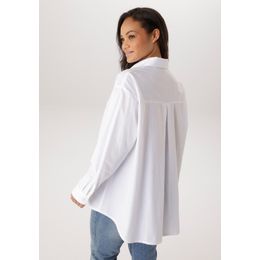 ANISTON PLUS Damen Hemdbluse, wei&szlig;, Gr. 54, unifarben, Web, Obermaterial: 100% Baumwolle, Blusen, mit edlen Applikationen