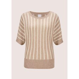 Madeleine Mode MADELEINE Damen Longpullover "Pullover Sommerlicher Pullover mit Streifen", wei&szlig;, Modern, Gr. 40, Obermaterial: 100% Kaschmir WS., Pullover
