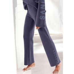 ELBSAND Damen Strickhose, Gr. 36, blau, Feinstrick, Obermaterial: 50% Viskose, 28% Polyester, 22% Polyamid, meliert, unifarben, Hosen, aus