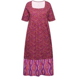 Ulla Popken Kleid Damen Gr&ouml;&szlig;e 50/52 aubergine / mischfarben Winterkleid