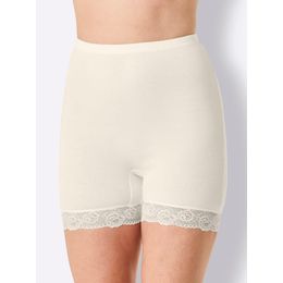 w&auml;schepur W&Auml;SCHEPUR Damen Lange Unterhose, Gr. 42, beige, 100% Baumwolle, Satin:10% Elasthan, 90% Polyester, Unterhosen