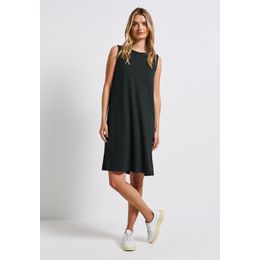 Sommerkleid Street One, Damen, Gr. 42, EURO-Gr&ouml;&szlig;en, gr&uuml;n (pine grove gr&uuml;n), Stoff, 95% Viskose, 5% Elasthan, unifarben, normal knieumspielend, Rundhals, abgesteppt, Kleider Sommerkleid, aus Viskose