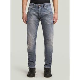 G-Star Raw 5-Pocket-Jeans G-STAR "Contor Slim Jeans", Damen, Gr. 30, L&auml;nge 34, worn in electric blau restorot, Obermaterial: 1% Elasthan, Jeans 5-Pocket-Jeans