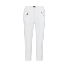 GOLDNER Damen 7/8-Hose "Baumwollhose mit Formbund", wei&szlig;, Gr. 56, Obermaterial: 97% Baumwolle CO. 3% Elasthan EL., Hosen, Ohne