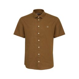 Casual Friday Herren Kurzarmhemd "Kurzarmhemd CFAksel", braun, Gr. XL, Obermaterial: 55% Leinen LI. 45% Baumwolle CO., Hemden