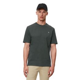 Marc O'Polo MARC O'POLO Herren T-Shirt "T-shirt, short sleeve, logo print, ribbed collar", grau, Gr. XL, Single Jersey, Obermaterial: 100% Baumwolle, Shirts