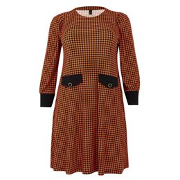 Yoek Kleid Damen Gr&ouml;&szlig;e 56/58 orange / schwarz Winterkleid