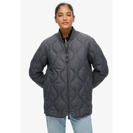 Steppjacke Superdry "SHORT QUILTED LINER JACKET", Damen, Gr. M, ebony, Web, Obermaterial: 100% Polyester, unifarben, relaxed fit, Jacken Steppjacke