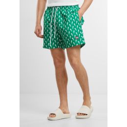 Urban Classics Herren Badeshorts "Urban Classics Herren Pattern Swim Shorts", gr&uuml;n, Gr. XXXL, 100% Polyester, Badehosen