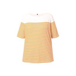 Ulla Popken T-Shirt Damen Gr&ouml;&szlig;e M/L orange / wei&szlig;