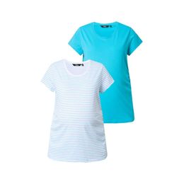 Ulla Popken T-Shirt Damen Gr&ouml;&szlig;e 4XL/5XL azur / wei&szlig;
