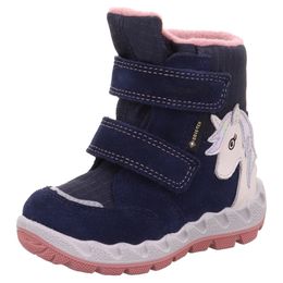 Superfit M&auml;dchen Winterboots "ICEBIRD WMS: Weit", Gr. 26, bunt, Nappaleder, Polyester, Polyurethan, Veloursleder, Schuhe, Snowboots mit Einhorn