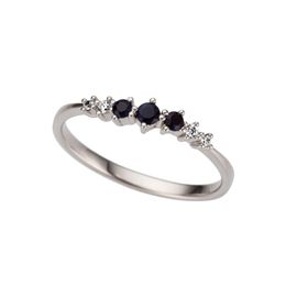 Firetti Damen Goldring "Schmuck Geschenk Gold 585 Damenring Goldring Edelstein Farbstein", 19, 0,06 P2 = erkennbare Einschl&uuml;sse, Diamanten Wei&szlig;gold