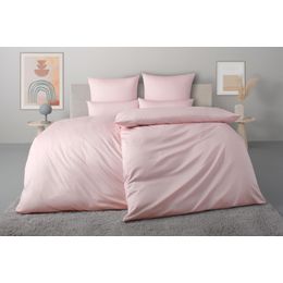 Bettw&auml;sche Home Affaire "Luisa", rosa, B/L: 155cm x 220cm, 1 Stk., 1 Stk., Satin, B/L: 80cm x 80cm, 2 Stk., Satin, Obermaterial: 100% Baumwolle, Bettw&auml;sche, Bettw&auml;sche, 100% Baumwolle, ab Gr. 135x200, auch in PREMIUM Qualit&auml;ten erh&auml;ltlich