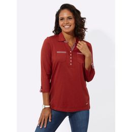 Poloshirt Casual Looks "Poloshirt", Damen, Gr. 36, rot (kirsche), 50% Baumwolle, 50% Modal, unifarben, Shirts