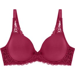 B&uuml;gel-BH Triumph "Amourette Spotlight WHP X", Damen, Gr. 80, Cup E, rot (rot, light combination), Microtouch, Obermaterial: 49% Polyamid, 34% Polyester, 17% Elasthan, BHs B&uuml;gel-BH, florales Spitzen-Design, leichte Polsterung, formende B&uuml;gel