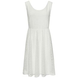 Lascana Damen Spitzenkleid "mit breiten Tr&auml;gern und tiefem Rundhalsausschnitt", wei&szlig;, festlich, Gr. 40, unifarben, Spitze, Obermaterial: 98%